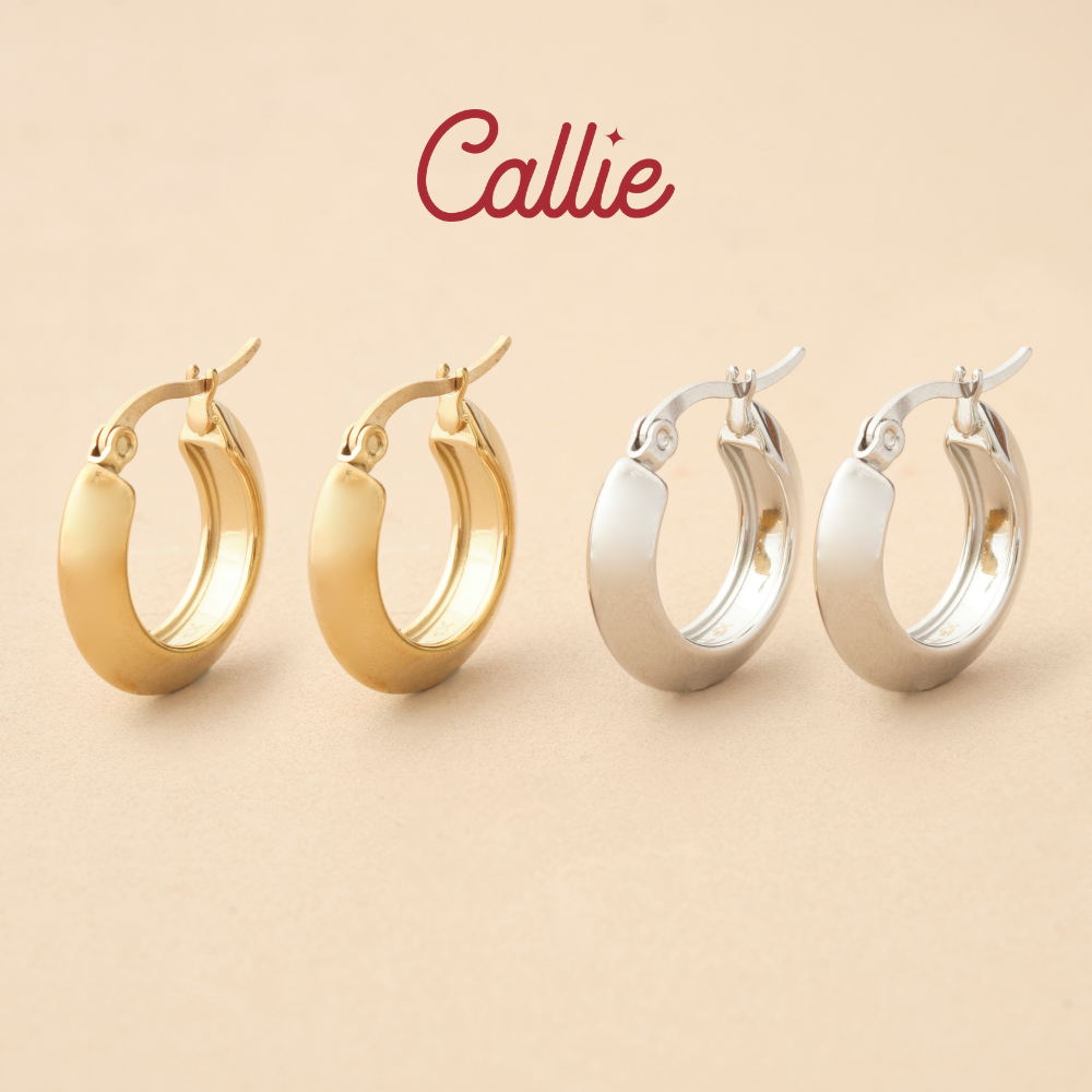 Callie Stainless Steel Irene Chunky Hoop Silver Gold Earrings Shop ...