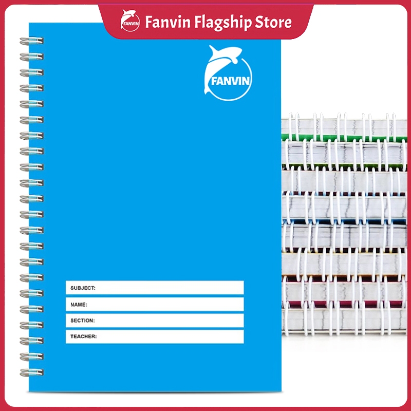 Fanvin Double Spiral Noted book A5 80 leaves 10 Colors Assoted 10PCS ...