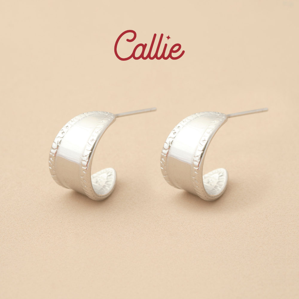 Callie Stainless Steel Vera Chunky Half Moon Silver Stud Earrings Shop ...