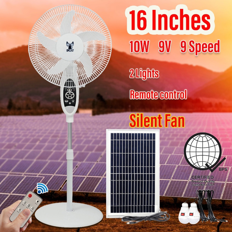SYCAT GD-936S 16 Inch Solar Fan Stand Fan With Light Solar Fan With ...