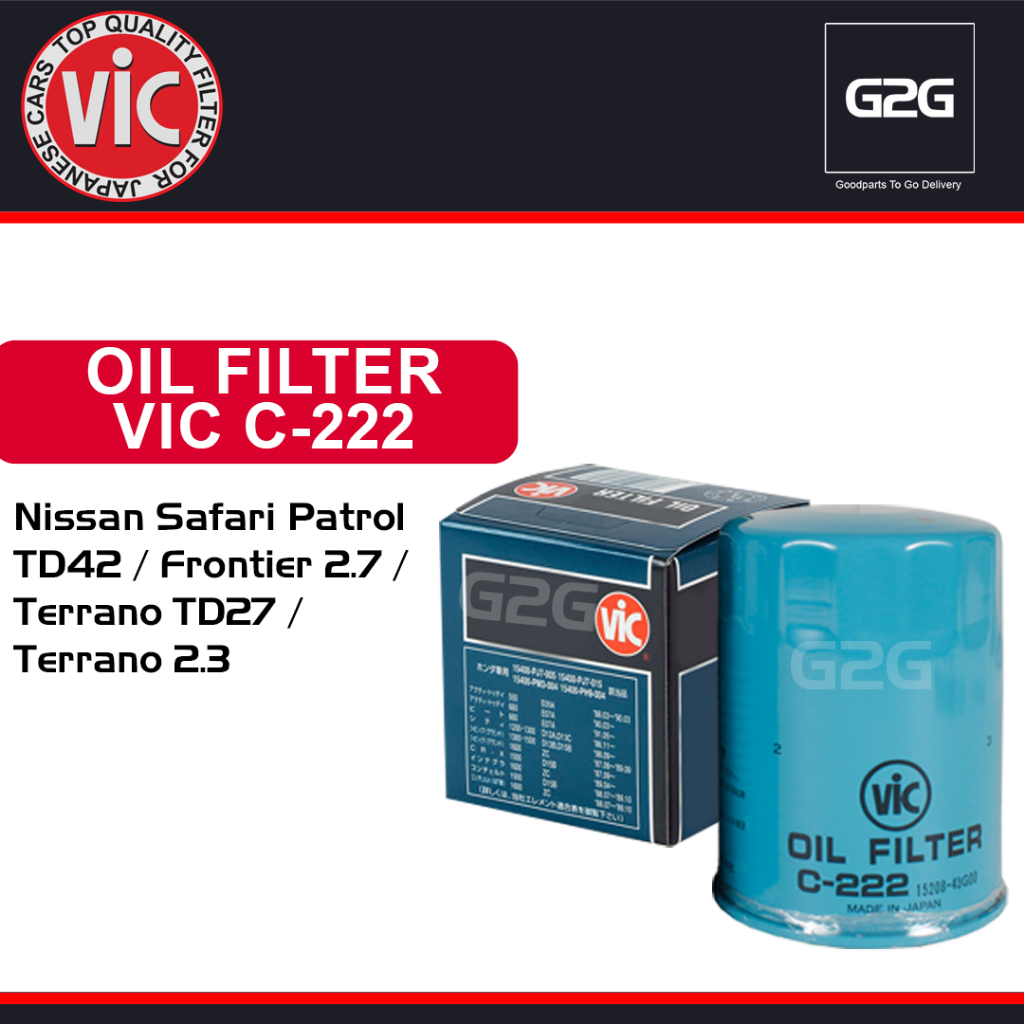 Oil Filter Vic C-222 Nissan Safari Patrol TD42 / Frontier 2.7 / Terrano TD27 / Terrano 2.3 ...