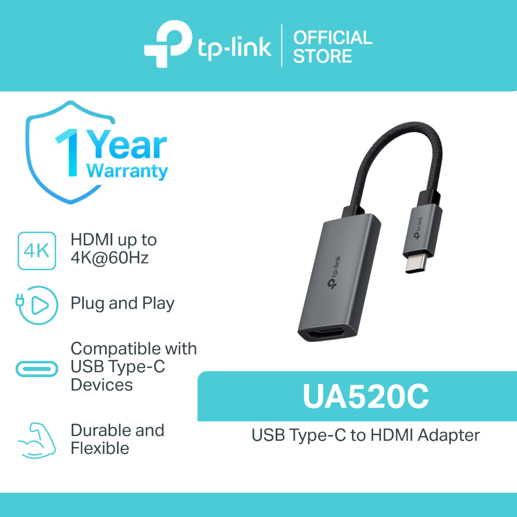 TP-Link | UA520C | USB | Type-C to HDMI | Adapter | Plug and Play ...