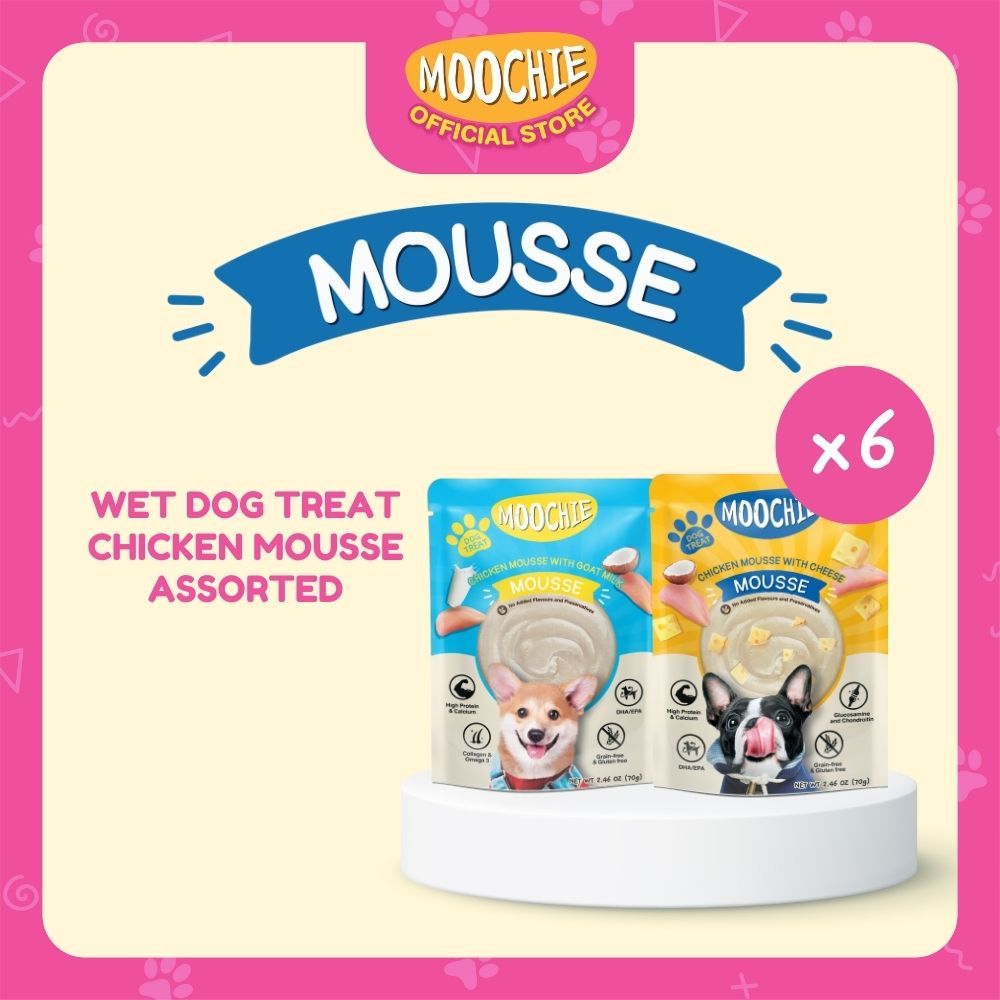 Moochie Wet Dog Treat Chicken Mousse 70g Pouch x6 | Shopee Philippines