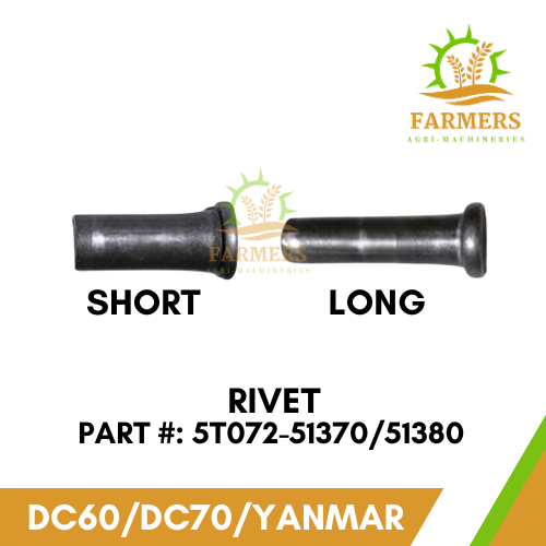 20PCS Rivet 6mm [Cutting Blade] Long/Short DC60 DC70 Kubota Harvester ...
