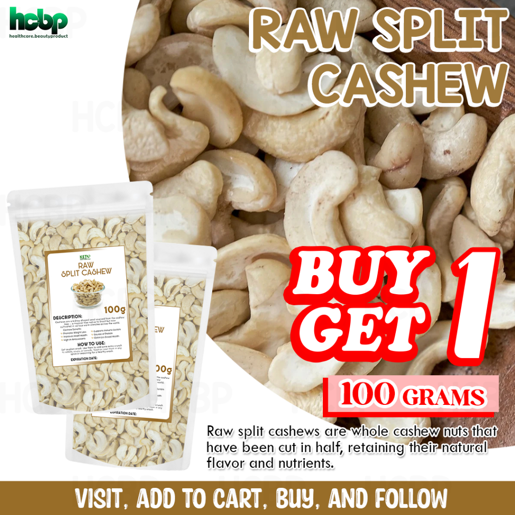 BUY 1 TAKE 1 RAW SPLIT CASHEW — Nutritious Nuts, Snacks, Nutty | Shopee ...