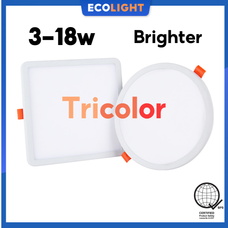 ECOL Tricolor Led Downlight Recessed Pin Lights Panel Ceiling Light ...