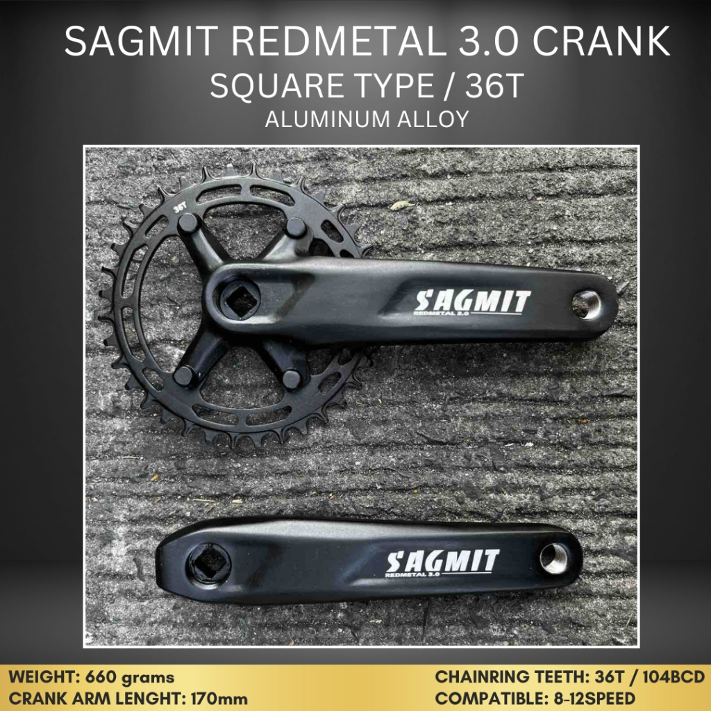 Sagmit Redmetal 3.0 MTB Crankset Square Type | Shopee Philippines
