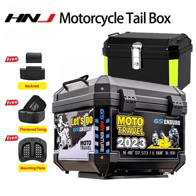 HNJ Top Box Motorcycle Alloy Top Box With Bracket Helmet Box Tail Box ...