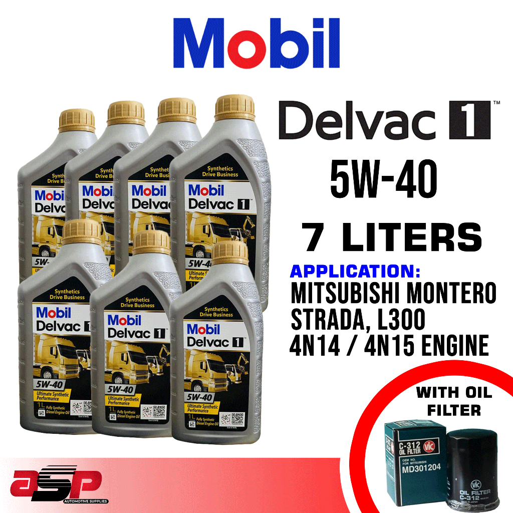 MOBIL 5W-40 Delvac 1 Fully Synthetic Diesel Oil 7 Liter for Montero ...