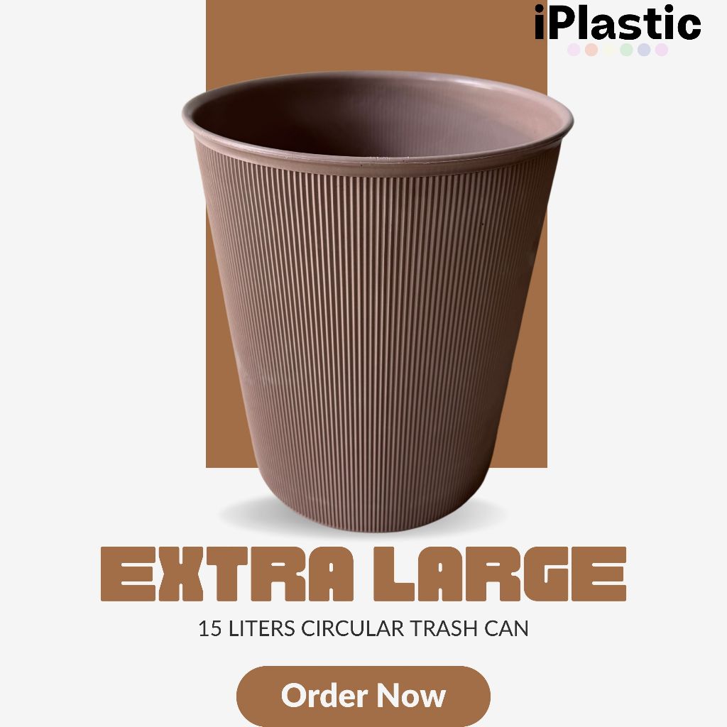 iPlastic. Extra large circular trash can 15 liters aesthetic desing bin ...