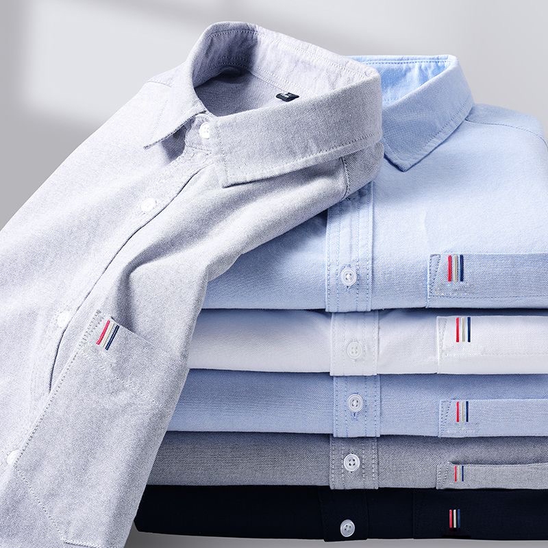CCC-H Oxford Cotton Polo Shirt For Men Short Sleeve Plain Casual Button ...