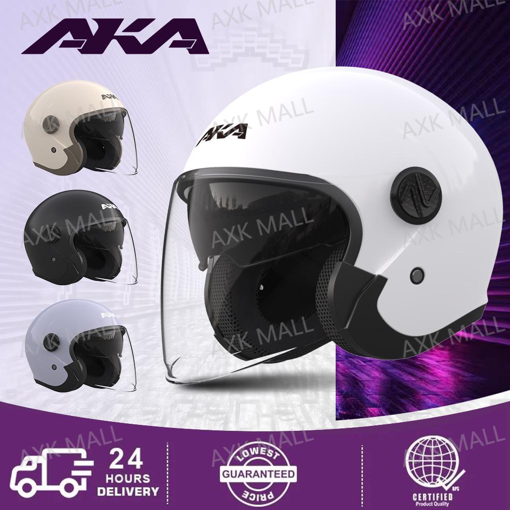AXK/AKA 807 Motorcycle Double Miorr Half Face Helmet | Shopee Philippines