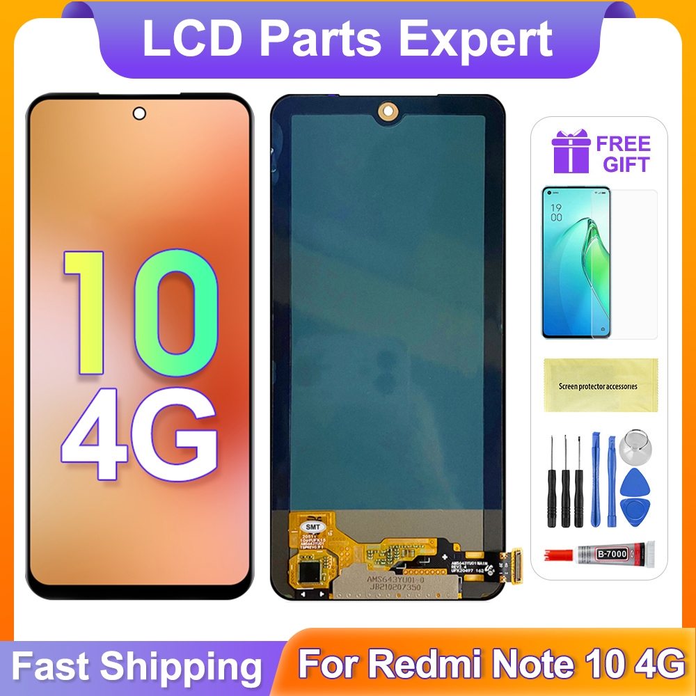 AMOLED For Xiaomi Redmi Note 10S / Redmi Note 10 4G LCD Display Touch Screen M2101K7AG M2101K7A ...