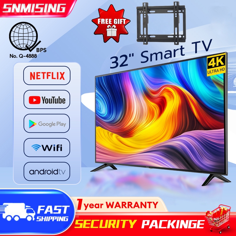 SNMISING Google TV 32 Inch Digital Smart TV 4K Flat Screen Android 12 ...