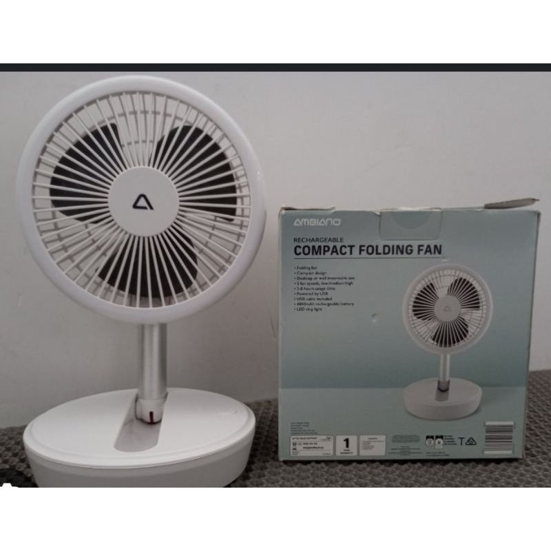 Ambiano Rechargable Compact Folding Fan | Shopee Philippines