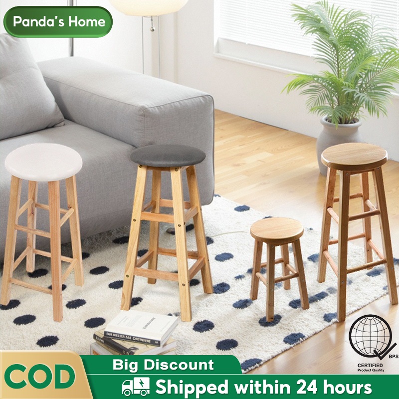 Solid Wood Bar Stool Chair Dining Stool Step Stool Round Stool High ...