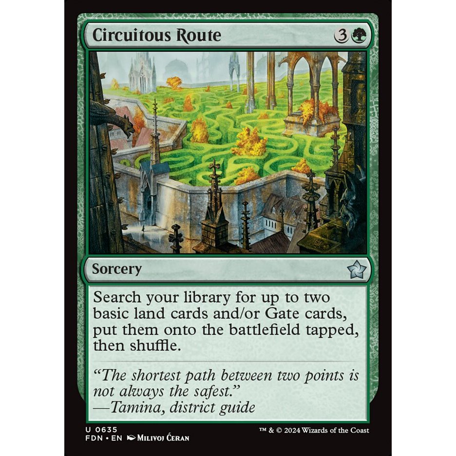 MTG Singles: Circuitous Route NM Green FDN Foundations | Shopee Philippines