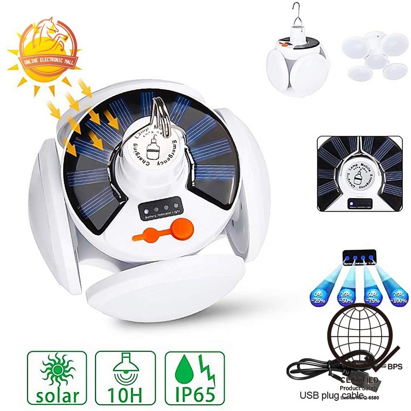 BZ E27 Solar Light Deformable Garage Light Folding Bulb LED Light ...