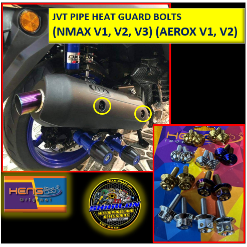 HENG Original JVT Pipe Muffler Heat guard Bolts for YAMAHA NMAX V1, V2 ...