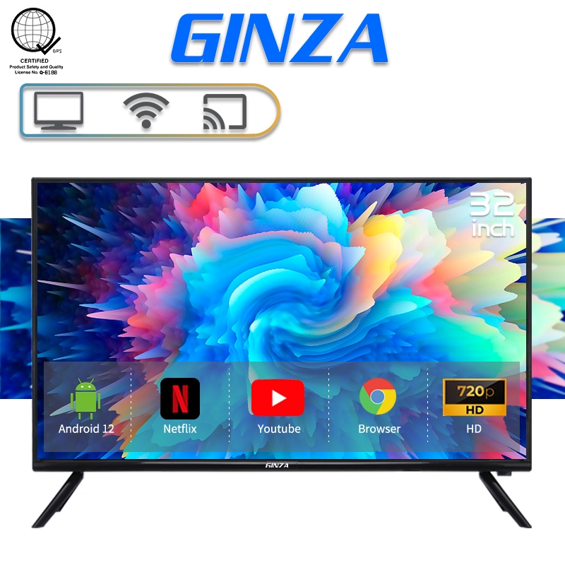 GINZA 32 Inch Digital LED TV Smart TV with Bracket TCLG32AB HDMI AV VGA USB ACE32 | Shopee ...
