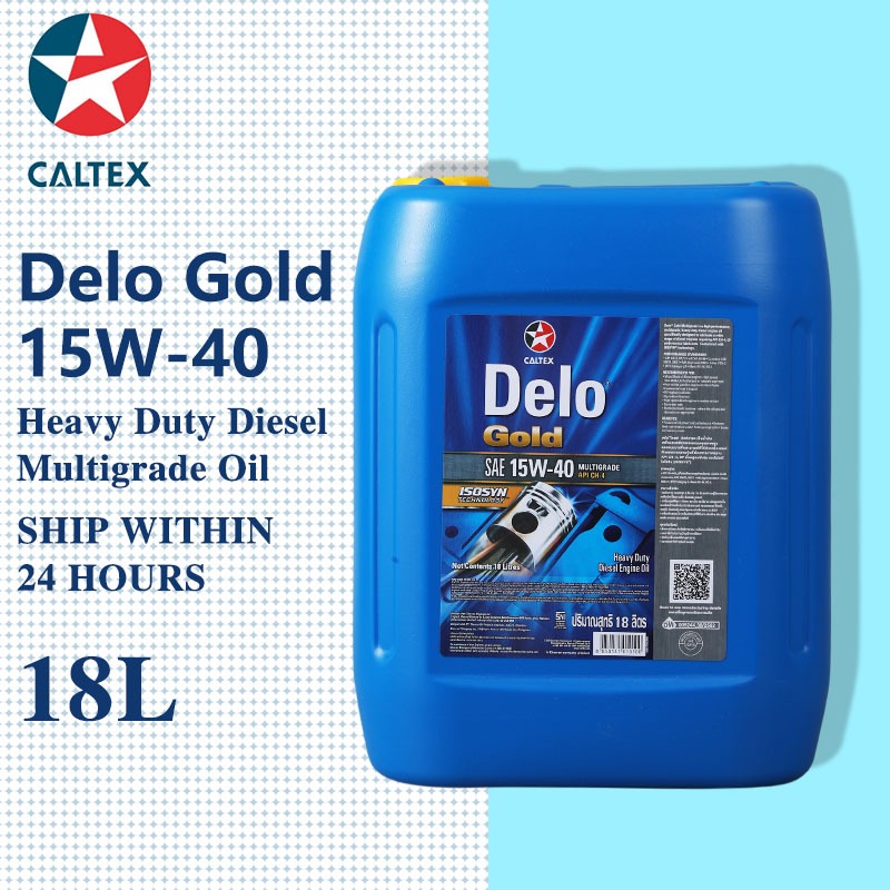 Caltex Delo Gold SAE15W-40 18L Diesel Heavy Duty API CH-4 4hf1 6hf1 ...