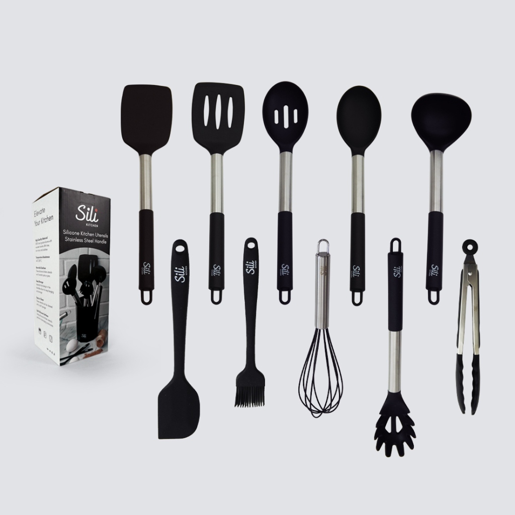 SILI Silicone Stainless Steel Kitchen Utensils | Shopee Philippines