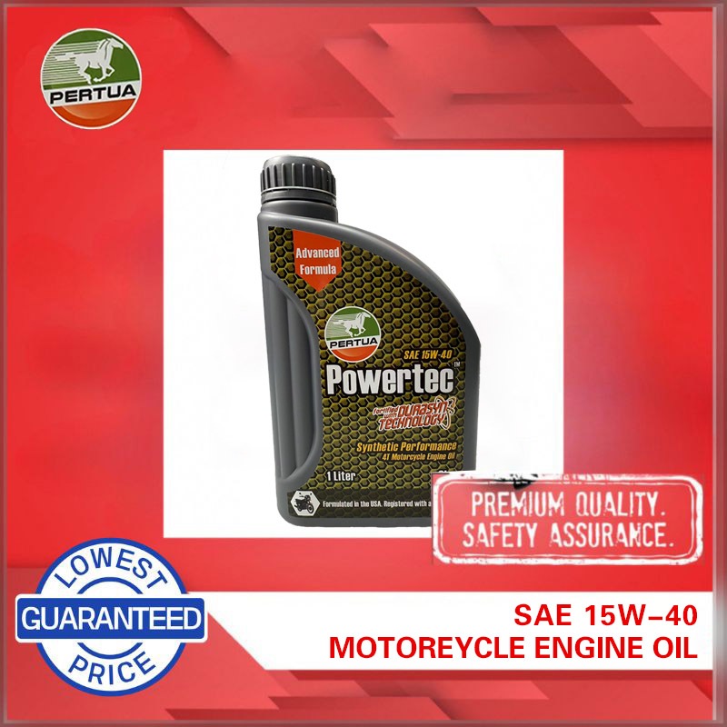 PERTUA POWERTEC SAE 15W40 SYNTHETIC PERFORMANCE 4T MOTORCYCLE ENGINE ...