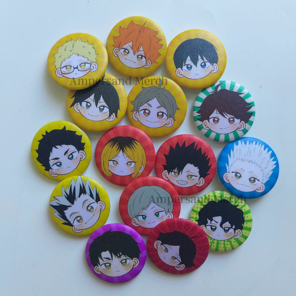 &M Haikyuu (Anime) Chibi Button Badge Pin (Sold per piece) | Shopee ...