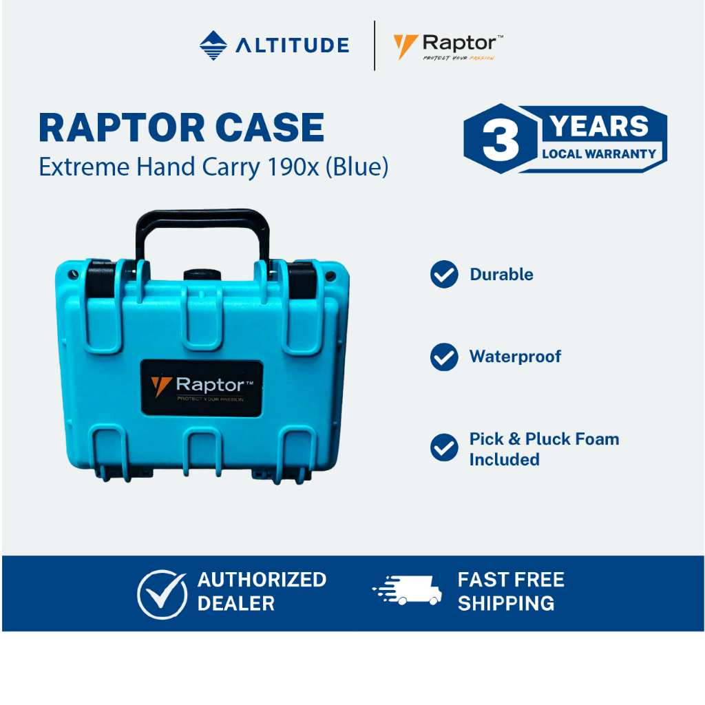 Raptor Case Extreme Hand Carry 190x Hard Case for Cameras, Protective ...