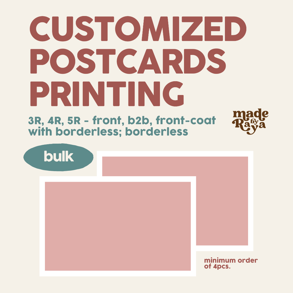 [BULK] Customized Postcards with Borders - 3R, 4R, 5R | Made by Raya ...