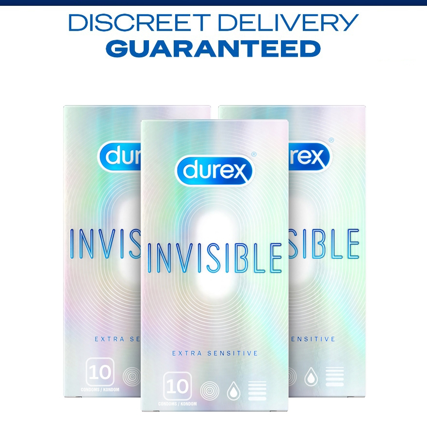 Durex Invisible Extra Thin Extra Sensitive Lubricated Condoms 10PCS*3 ...
