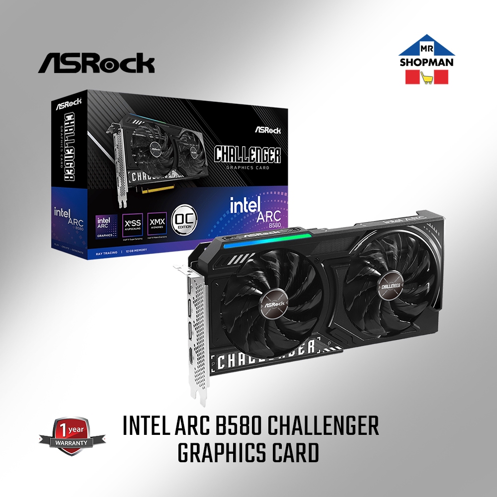 Asrock Intel Arc B580 Challenger 12GB OC Graphics Card GPU Video Card ...