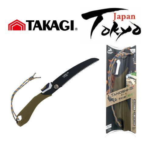 Takagi JAPAN Shark Saw Fun Fire Bonfire Saw Curved Blade 180mm Olive ...