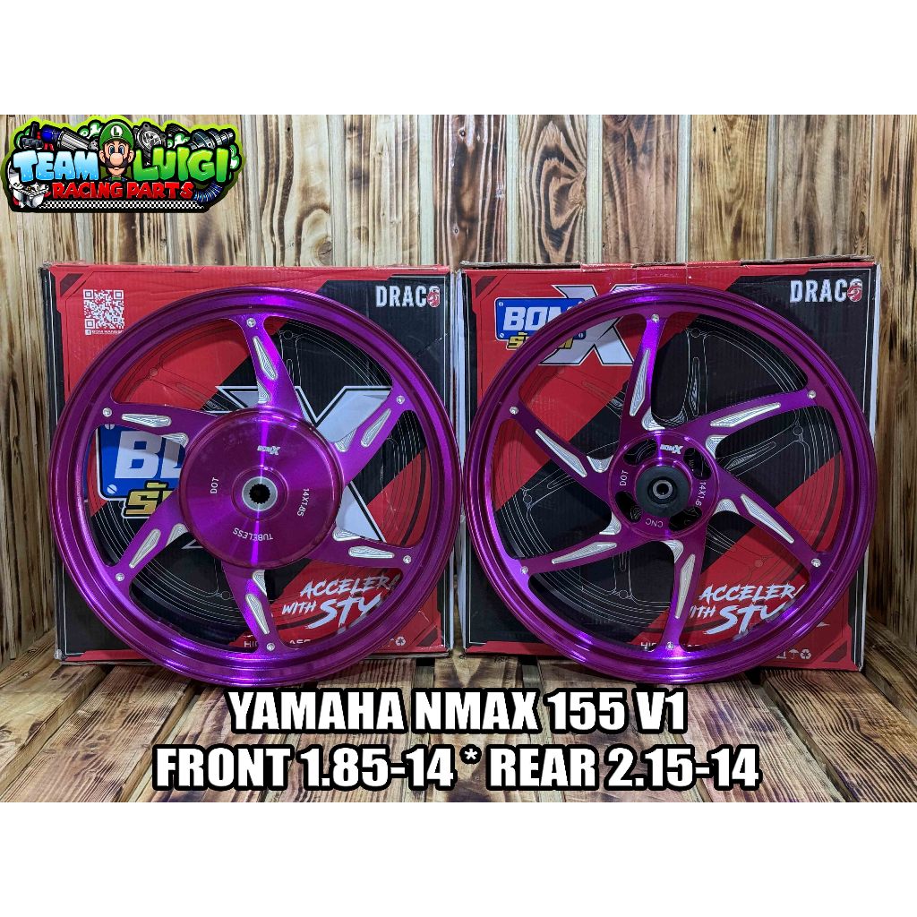 BOM X DRACO CNC MAGS 14s 6 SPOKES YAMAHA NMAX 155 V1 (100% THAILAND ...