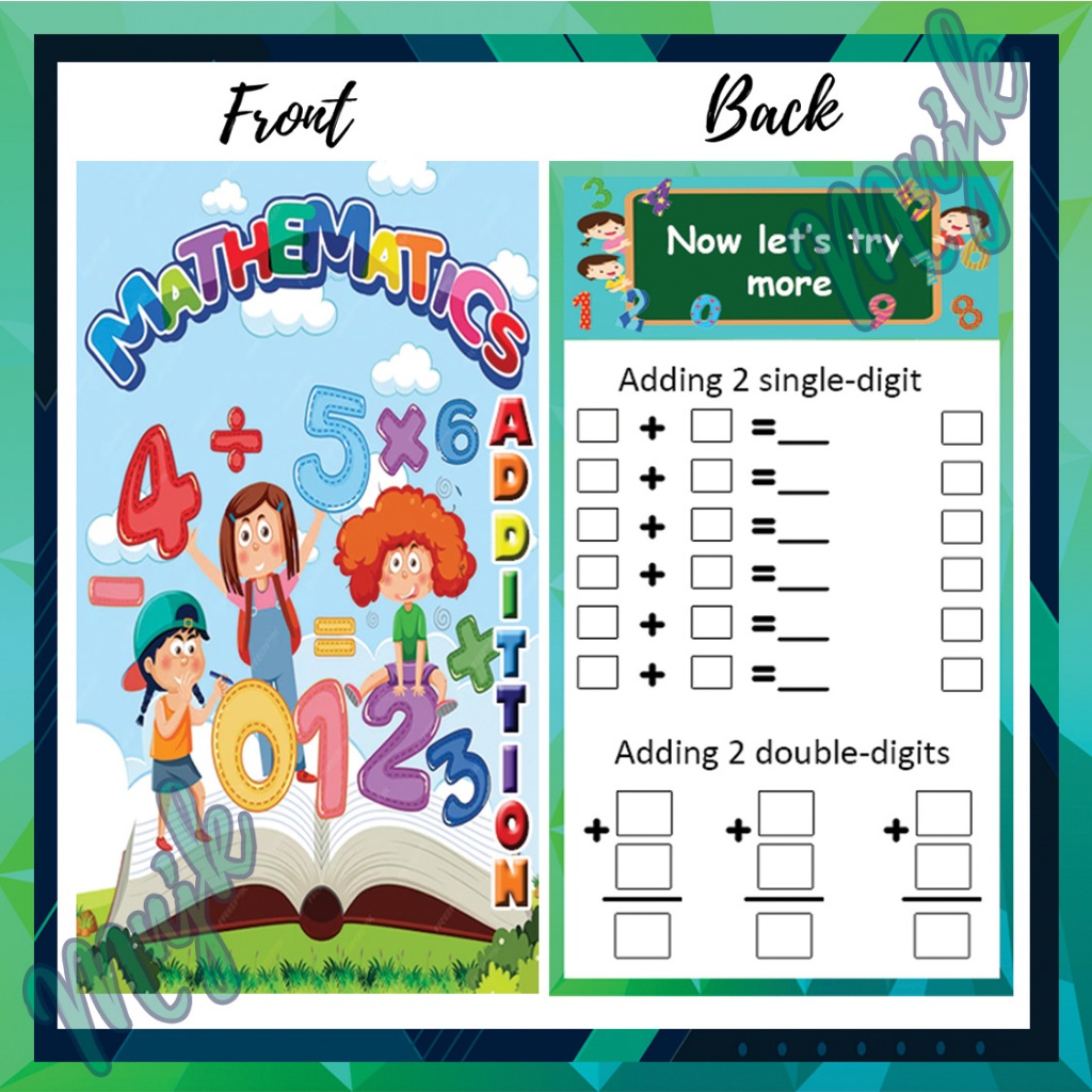 Flash Cards For Kids Addition Subtraction Multiplication Division ...
