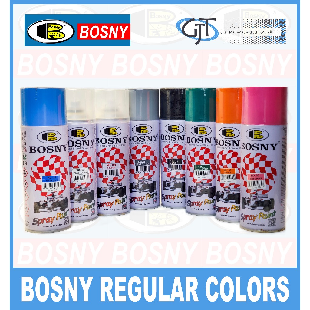 BOSNY 100% ACRYLIC SPRAY PAINT - REGULAR COLORS - #68, #40, #45, #6 ...