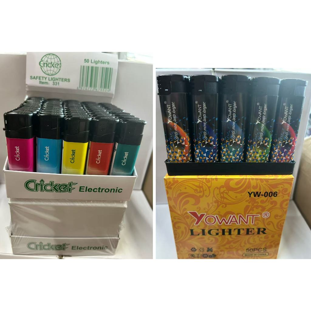NEW LIGHTER YOWANT /CRICKET NEW STYLE LIGHTERS Disposable 50pcs per box ...
