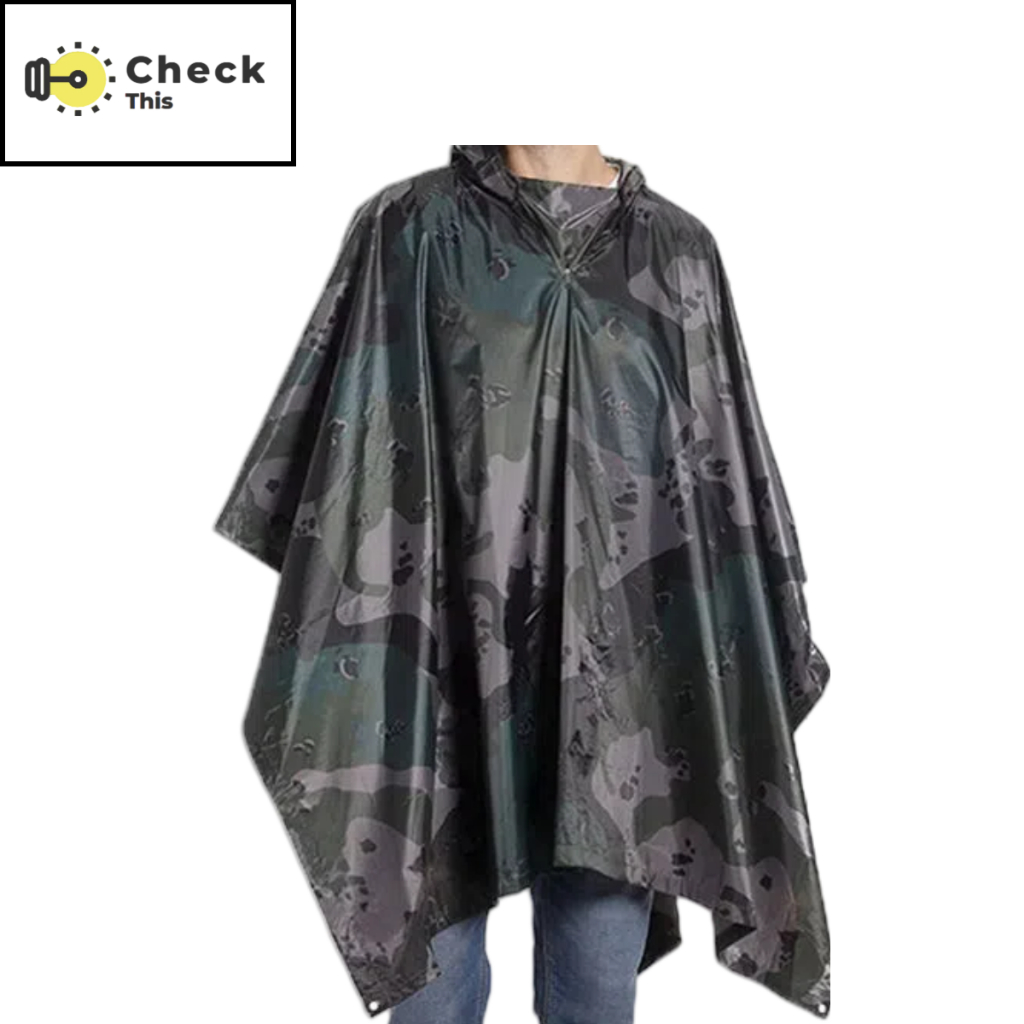 Poncho Camo Adjustable Hood Rain Coat Oversize | Shopee Philippines