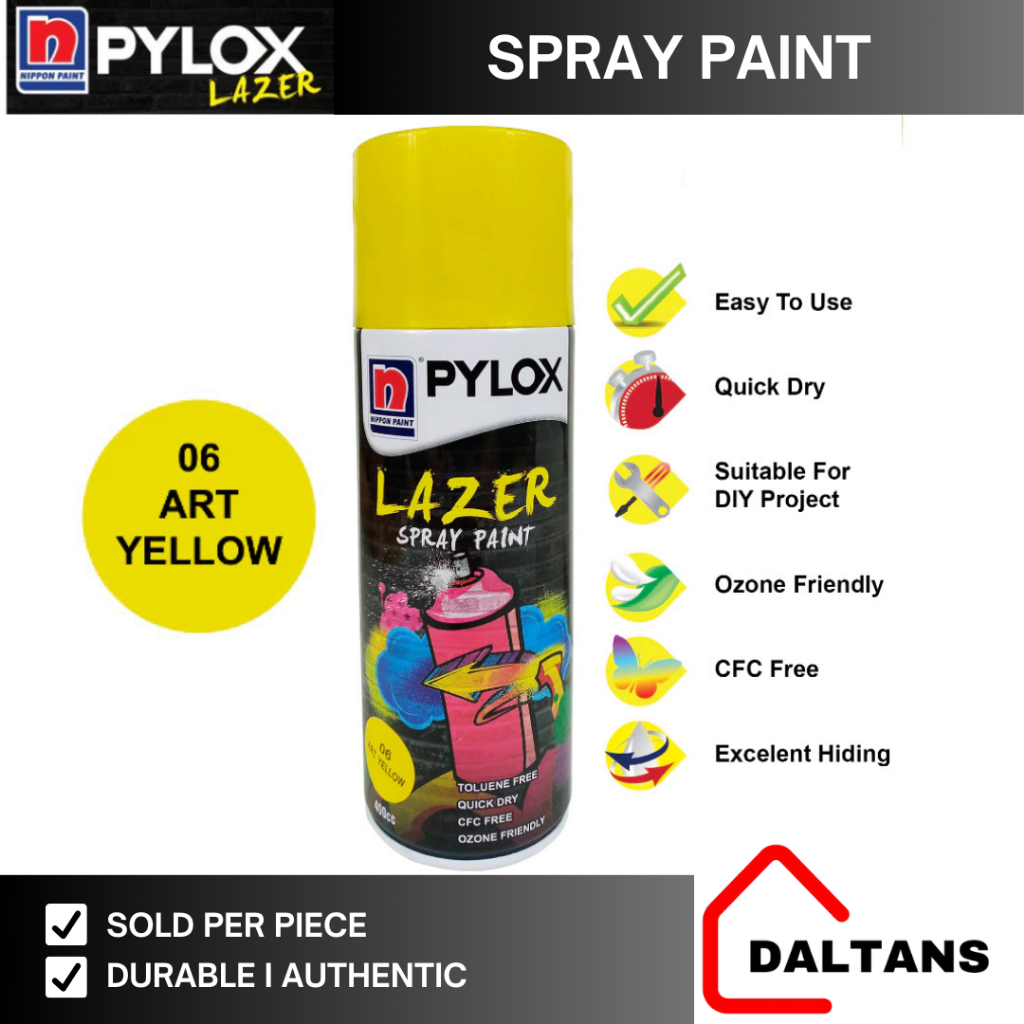 PYLOX #06 ART YELLOW ORIGINAL LAZER SPRAY PAINT 400CC | Shopee Philippines