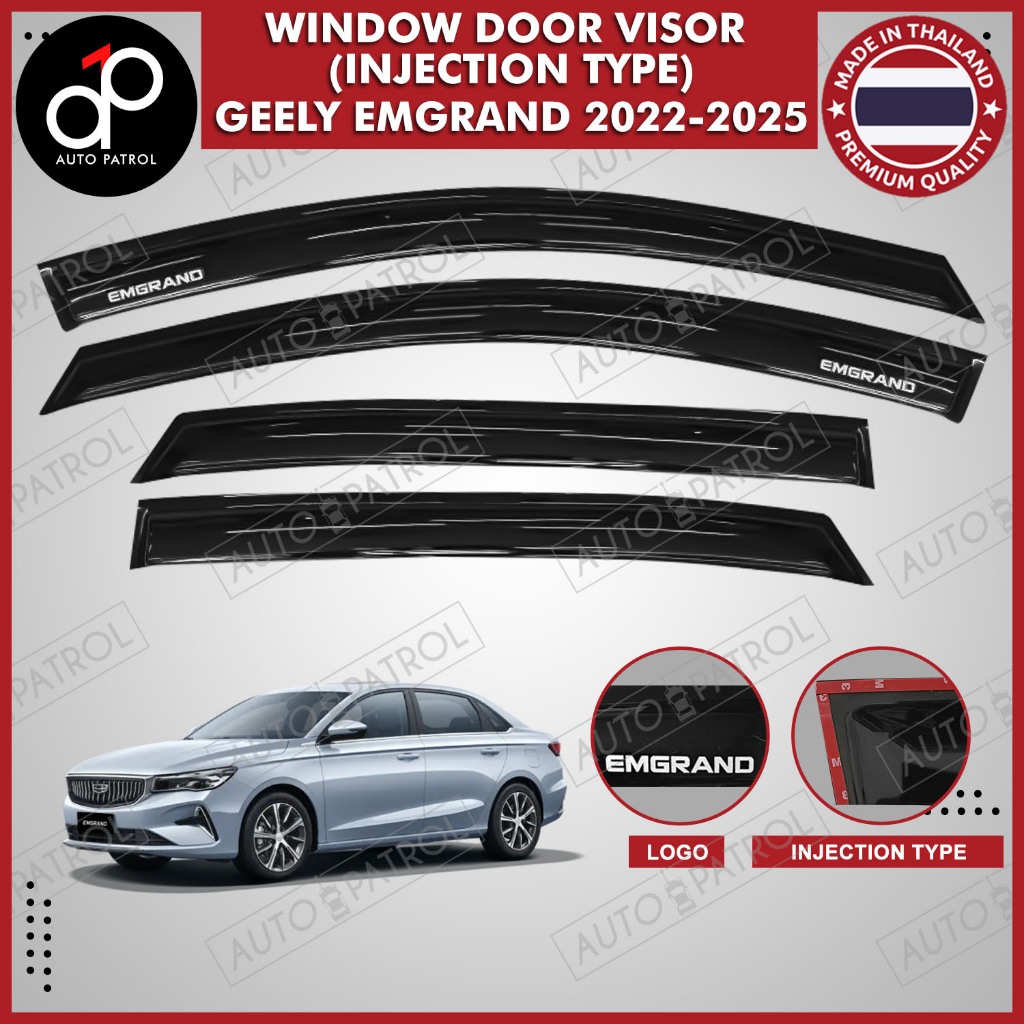 GEELY EMGRAND 2022-2025 Window Door Visor Black ( Injection Type ) MADE ...