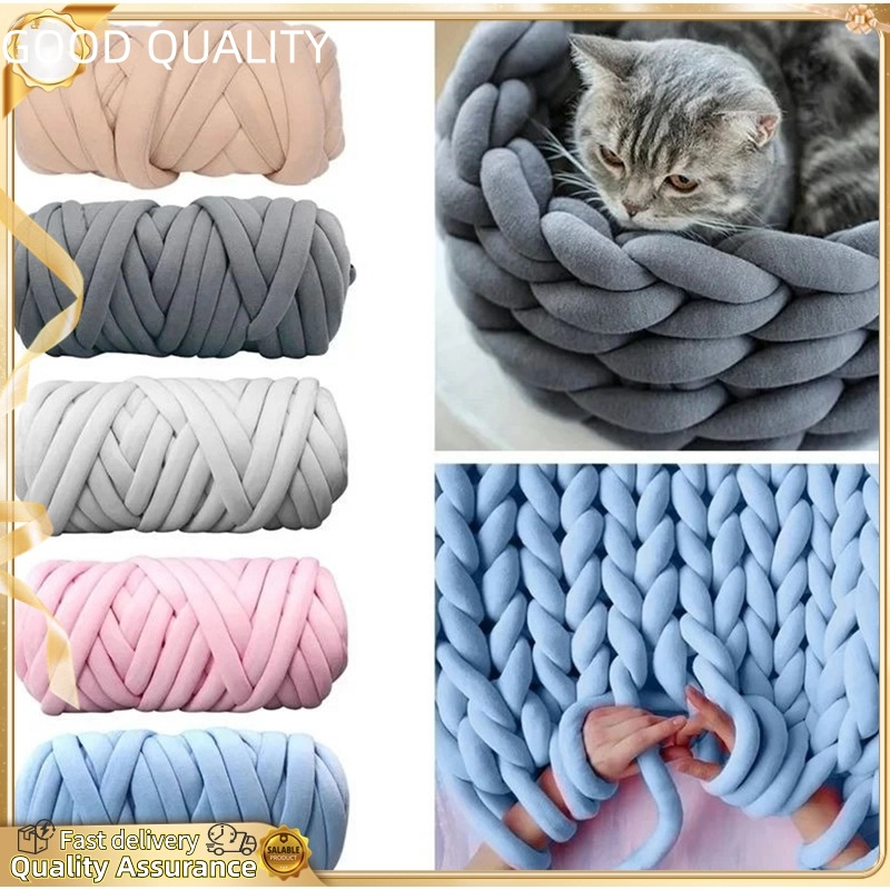 500g Chunky Tube Yarn Hand Knitting Iceland Wool Yarn Chunky Cotton ...