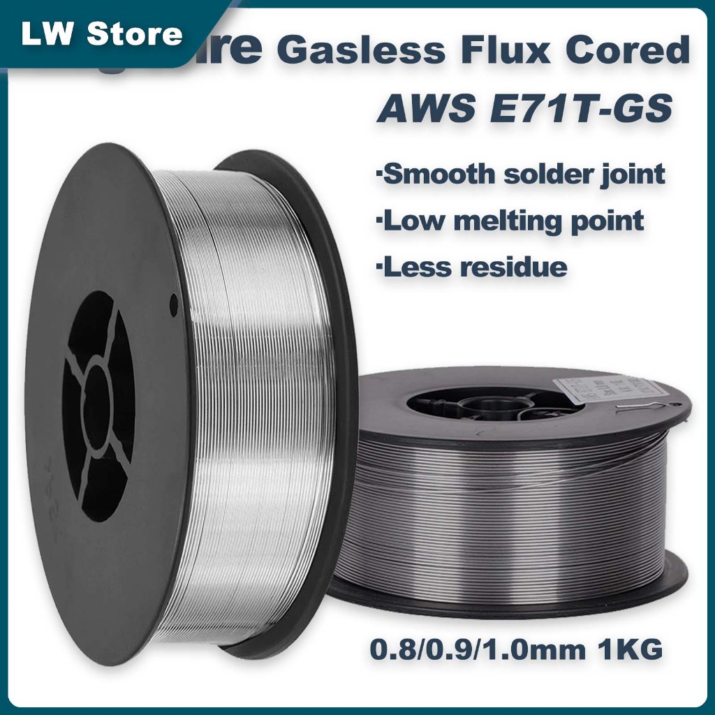 MIG Wire Gasless Flux Cored 0.8mm/1.0mm 1kg MildCarbon Steel BUILDMATE ...