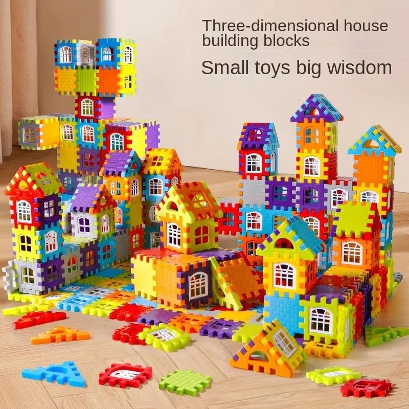 70/140/210PCS Kids DIY House Building Blocks Large Particle Block Wall ...