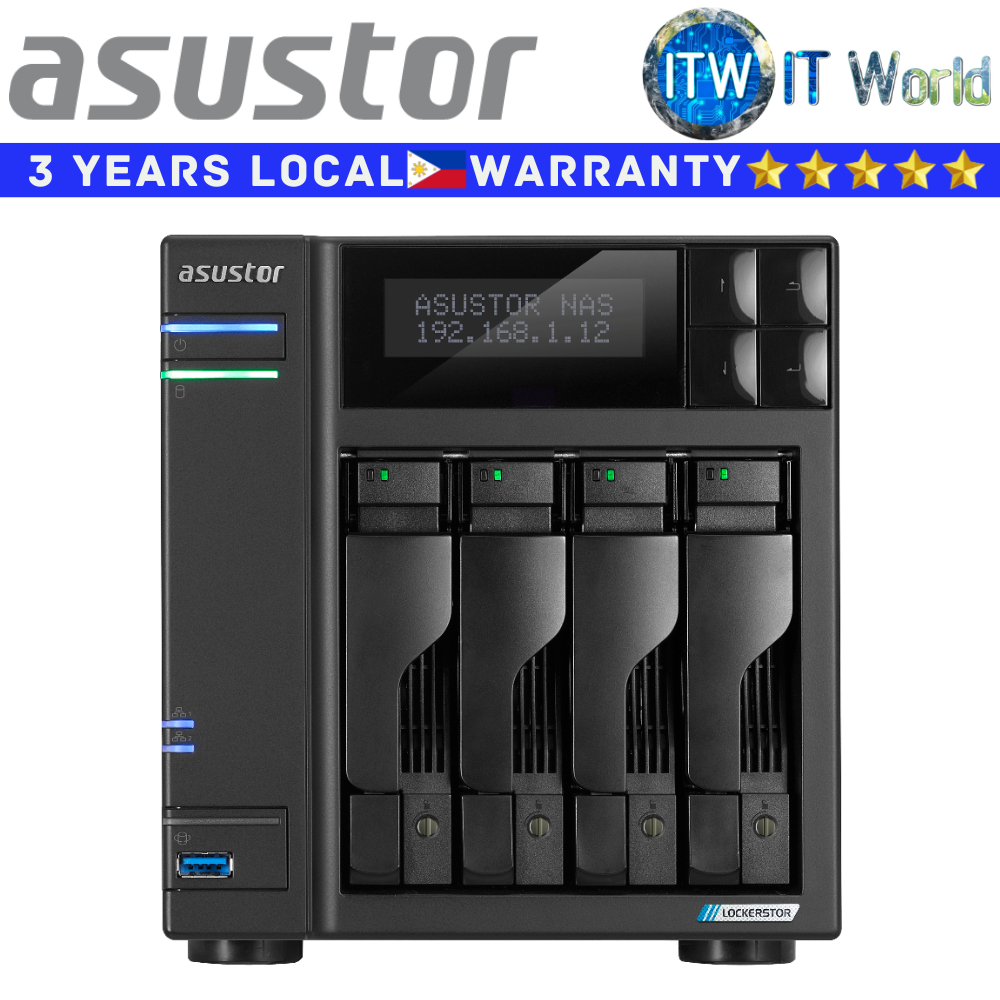 Itw | Asustor NAS Storage Lockerstor 4 Gen 2 AS6704T 4-Bays Diskless Network Attached Storage ...