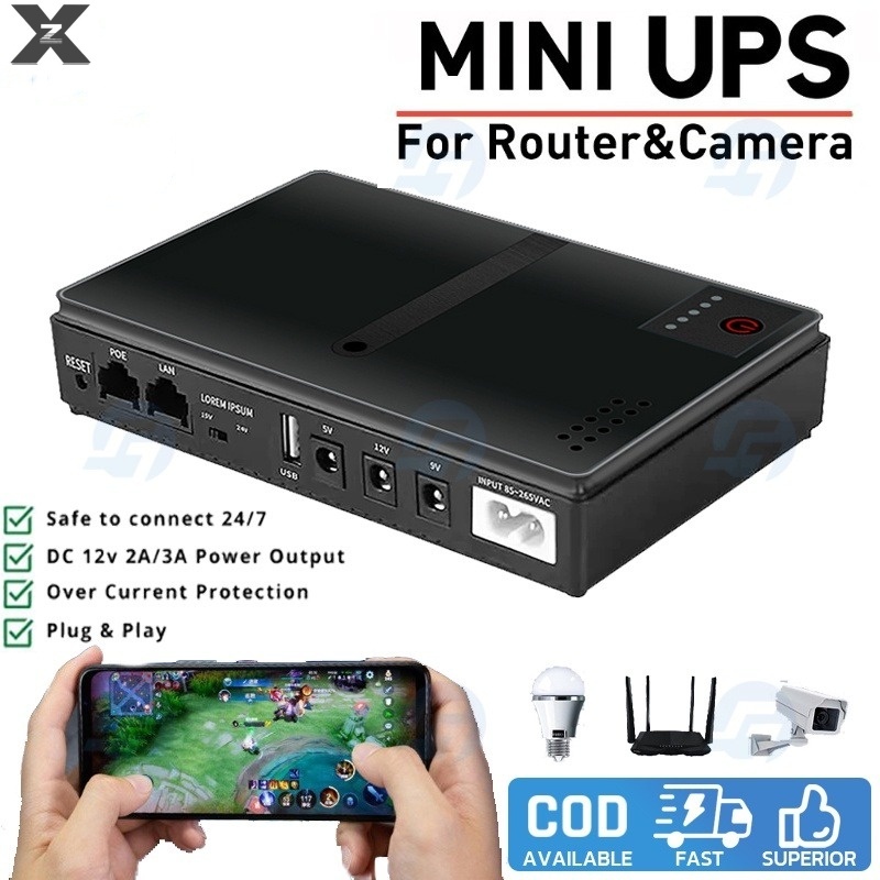 5V 9V 12V Uninterruptible Power Supply Mini UPS USB 10400Mah Battery Backup For Wifi Router CCTV ...