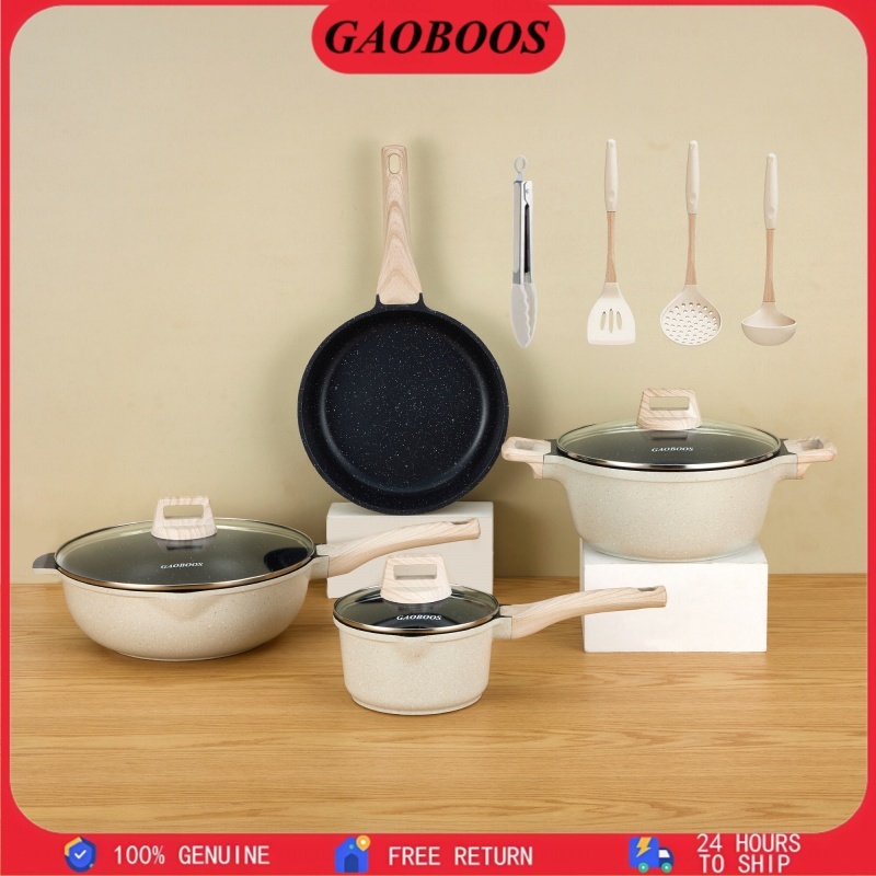 Gaoboos Premium 11-Piece Granite Nonstick Cookware Set‌ PTFE/PFOA-Free ...