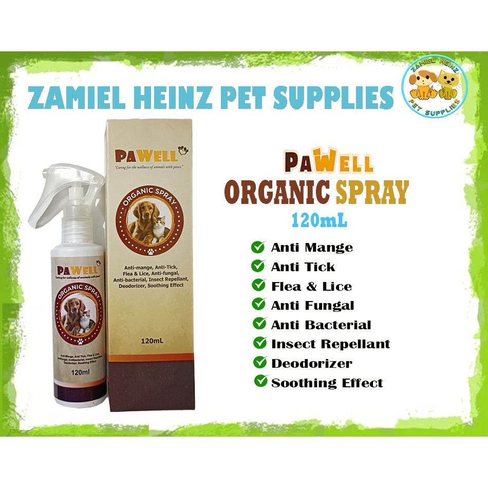 PAWELL Organic Spray (Anti-Mange/Anti-Tick/Deodorizer) for cats & dogs ...
