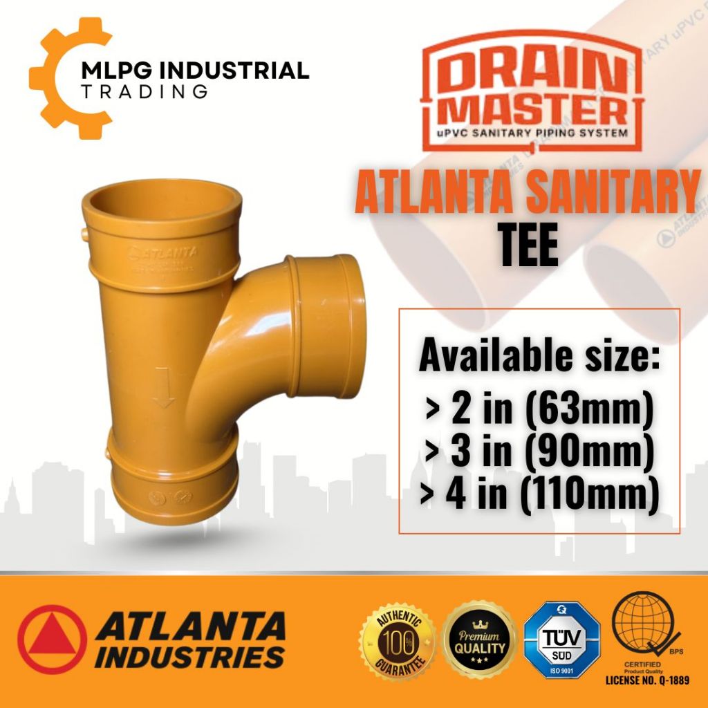 ATLANTA uPVC SANITARY TEE | (2", 3", 4" inches) (PER PCS) | Shopee ...