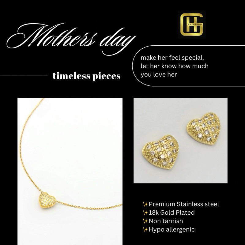 Goldhigh Mothers Day Set (Necklace & Earrings) | Shopee Philippines