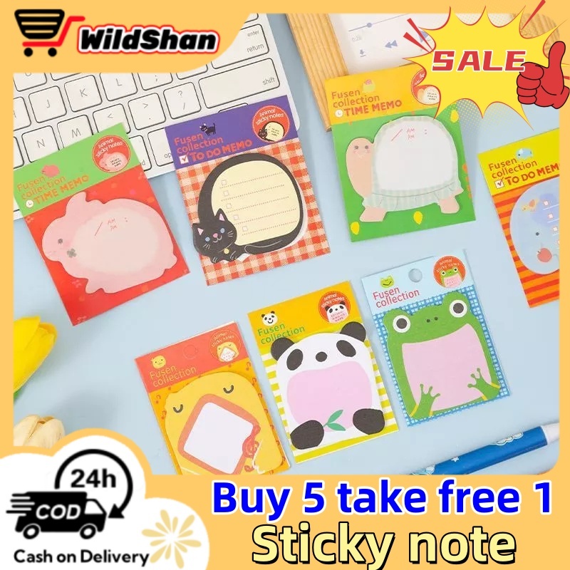 BUY 5 take free 1 Cute animal sticky notes notepad cartoon sticky notes ...
